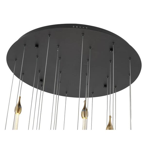 Charcoal Black Canopy LED Lighting With Gold Dusted Glass - Bed Bath ...