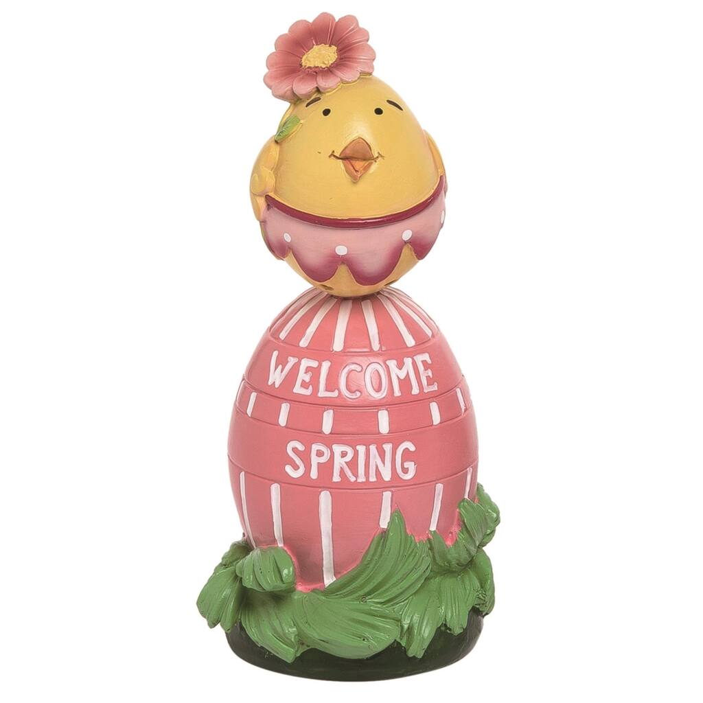 Transpac Resin 6 in. Multicolor Easter Chick on Egg Décor - Overstock ...