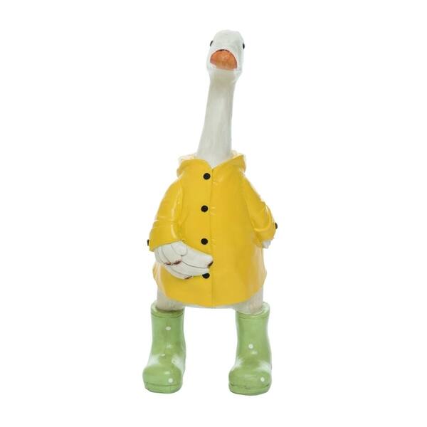 Transpac Resin 12 in. Yellow Spring Duck with Rainboat and Boots - Bed ...