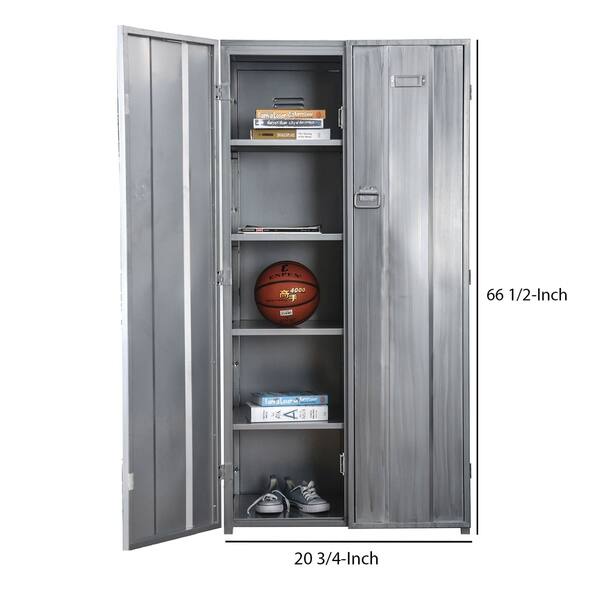 Industrial Metal Frame Large Accent Locker with Hanging Pull Handles ...