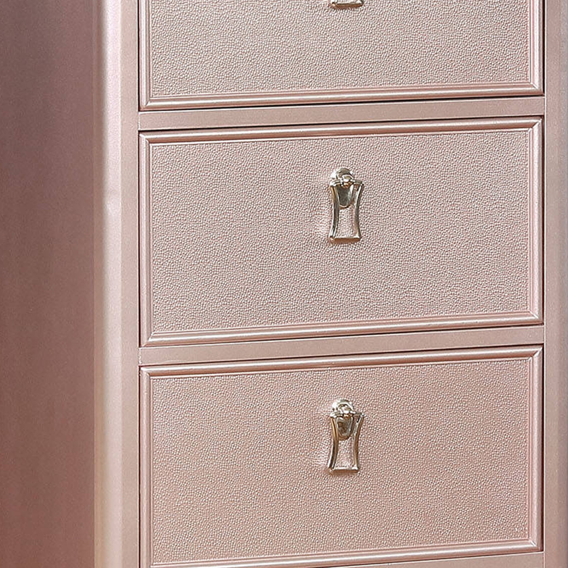 Wooden Frame 5 Drawer Swivel Chest with Mirror Trim Rose Gold On Sale Bed Bath Beyond 30864215