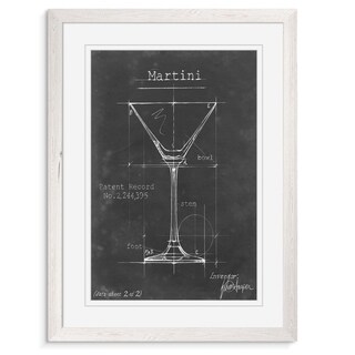 Barware Blueprint V-Framed Print - White - 16X22 - Bed Bath & Beyond ...