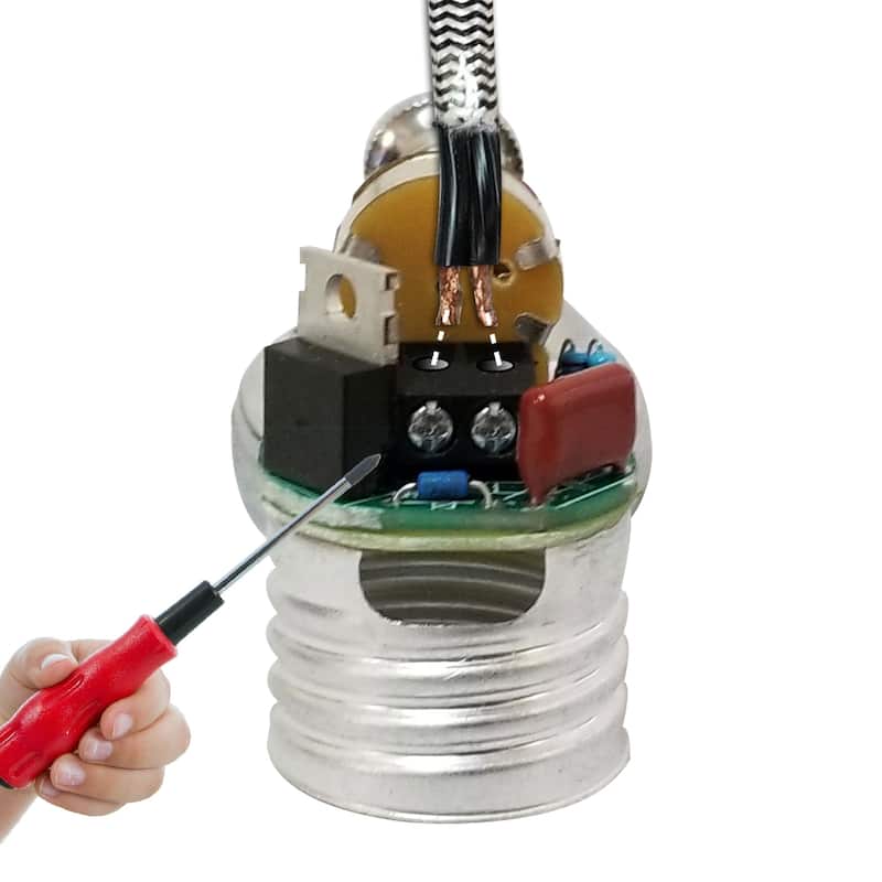 Royal Designs Dimmer Lamp Socket with Shell and Turn Knob, E26 Medium ...