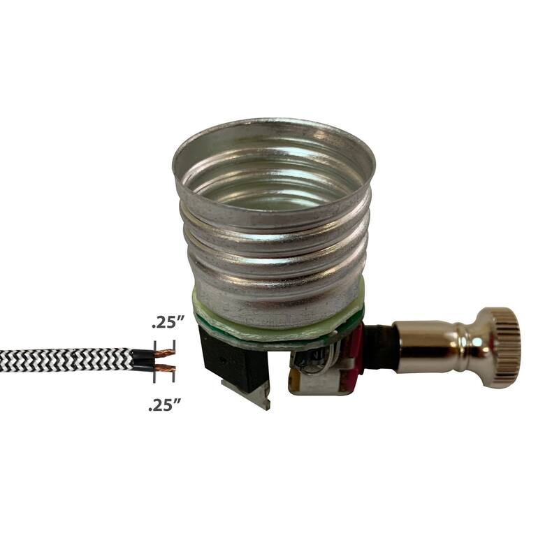 Royal Designs Dimmer Lamp Socket with Shell and Turn Knob, E26 Medium ...