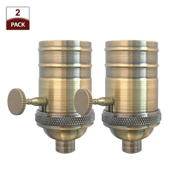 Royal Designs 3-Way Turn Knob Lamp Socket with a Solid Metal Cast Shell ...