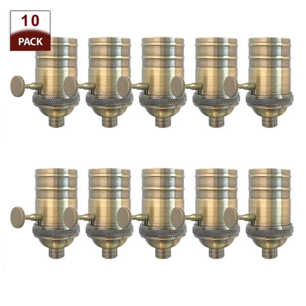 Royal Designs 3-Way Turn Knob Lamp Socket with a Solid Metal Cast Shell ...