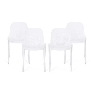 Orchid Outdoor Stacking Dining Chair (Set of 4) by Christopher Knight Home - 21.50" W x 19.50" D ...