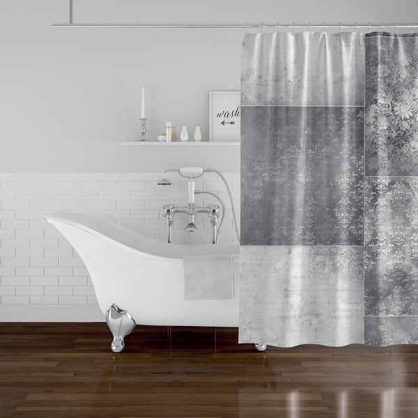 ECLECTIC BOHEMIAN PATCHWORK LIGHT GREY Shower Curtain By Kavka Designs - Bed Bath & Beyond ...