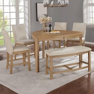Best Quality Furniture 6-Piece Counter Height Dining Set with Triangle ...