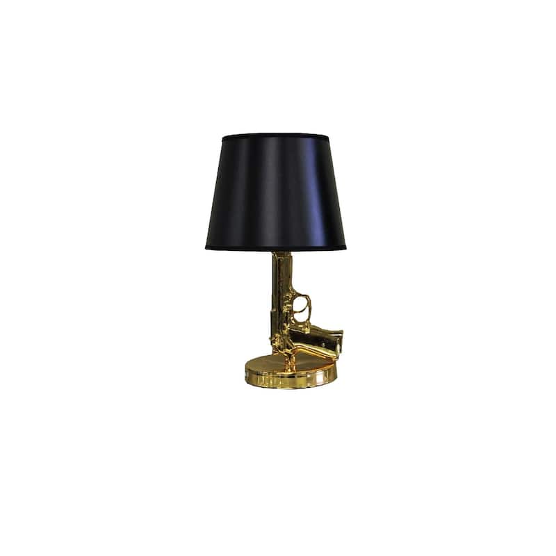 Gun Table Lamp 17'' - Gold - N/A - Overstock - 30886578