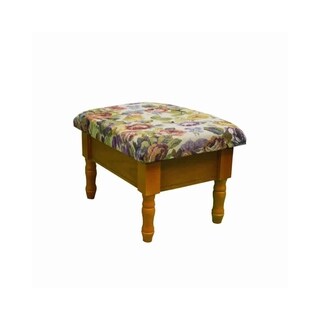 Fabric Upholstered Wooden Footstool with Floral Print, Multicolor - Bed ...