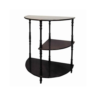 Traditional Style Wooden 3 Tier Half Table with Turned Legs, Dark Brown ...