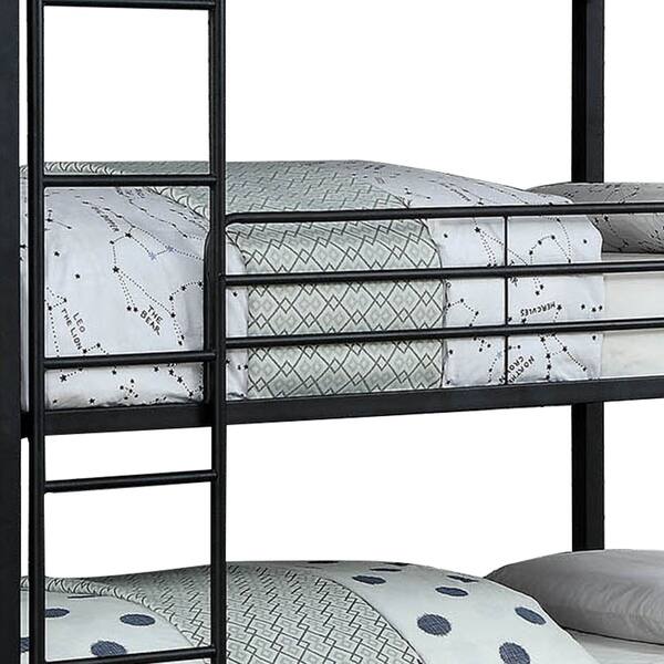 3 Tier Bunk Bed with Attached Ladders, Black - On Sale - Bed Bath ...
