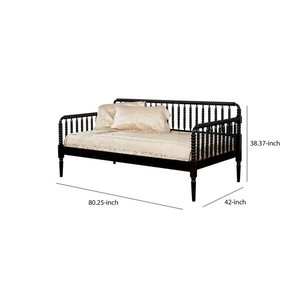 Wooden Twin Size Daybed with Spool Bed Frame and Railing Headboard ...