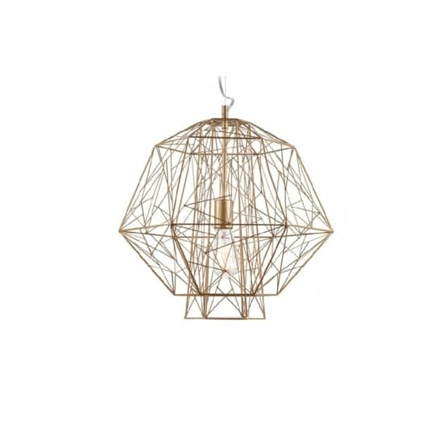 Geometric Pendant Lamp 1 light with gold metal frame - Bed Bath ...