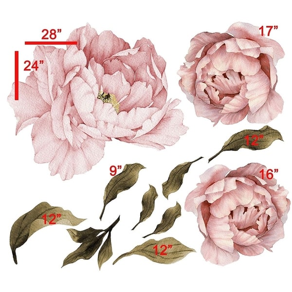 Pink Peonies Bouquet Flower Wall Decal - On Sale - Bed Bath & Beyond ...