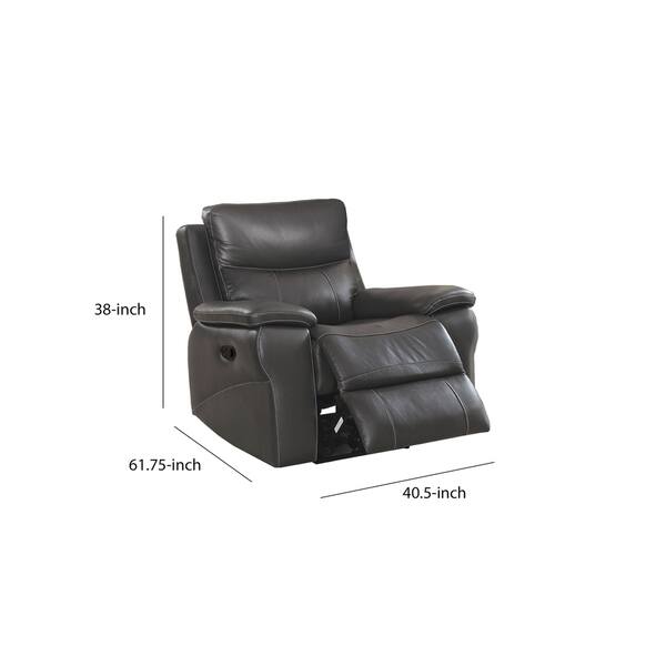 Contemporary Recliner Chair with Contoured Seat, Gray - Bed Bath ...