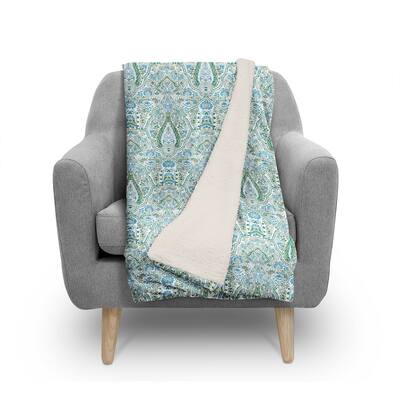 KIRMAN BLUE AND GREEN REVERSED Sherpa Comforter By Kavka Designs ...