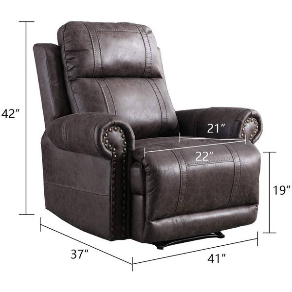 Microfiber Classic Manual Recliner Chair with Overstuffed Arms and Back ...
