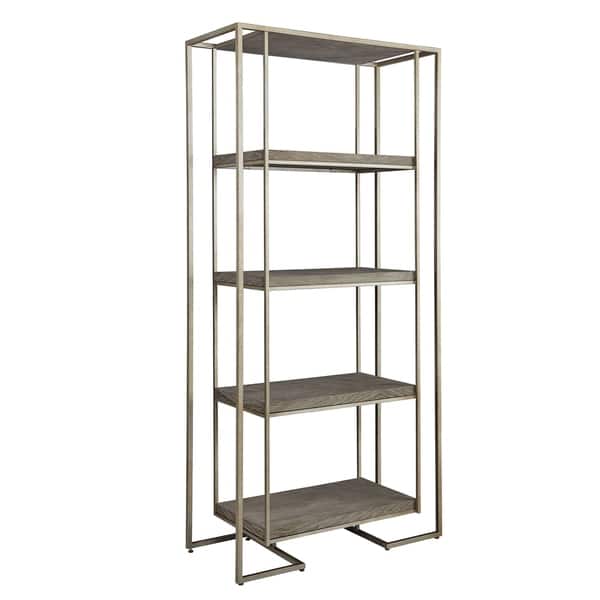 Blue Point Oak & Metal Floating Open Back Display Stand - Bed Bath ...