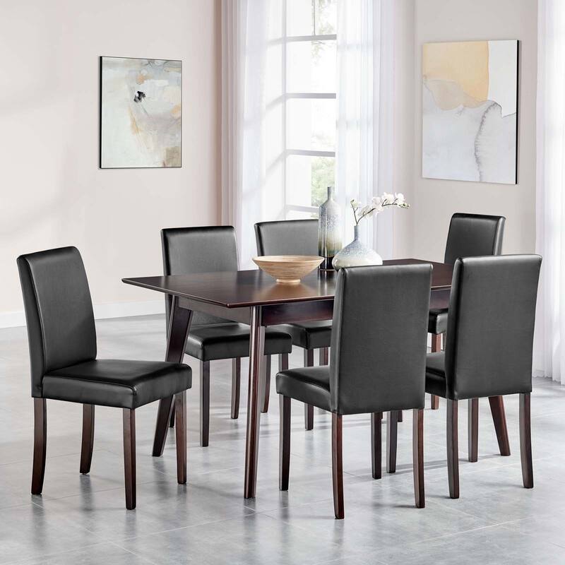 Prosper 7 Piece Faux Leather Dining Set - N/A - Overstock - 30944490