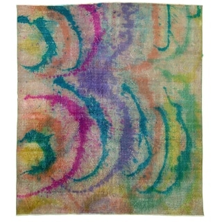 Hand-knotted Color Transition Multi Color, Wool Rug - 6'4" x 7'4" - Bed ...