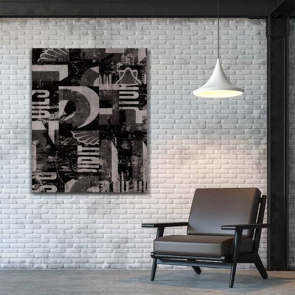 Kathy Ireland Dystopian Linear Grid in Gray Abstract on Metal Wall Art ...