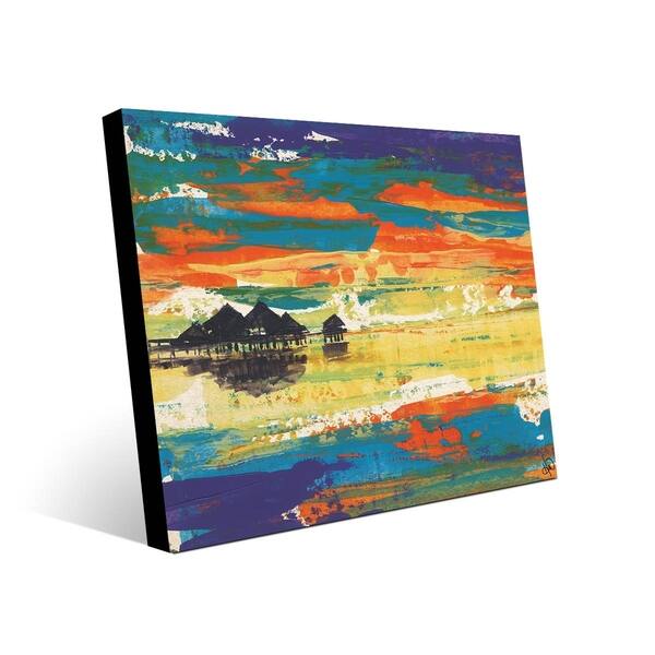 Kathy Ireland Bright Bora Bora Abstract Seascape on Metal Wall Art ...