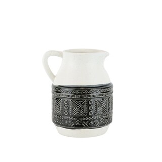 Ceramic Pitcher W Geometric Pattern, 7.5", Green - Bed Bath & Beyond ...