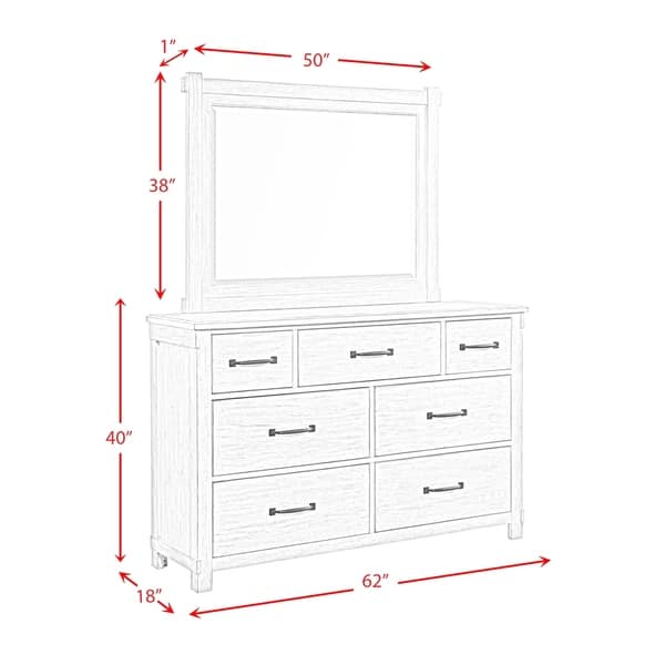 Picket House Furnishings Jack 7-Drawer Dresser with Mirror Set - Bed ...