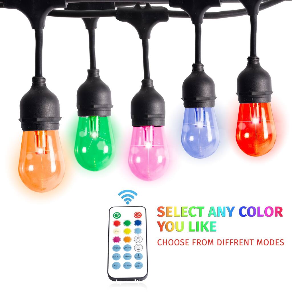 24' 12-Socket Color Changing LED String Light - Overstock - 30966410