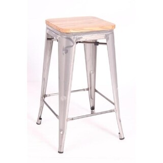 Mini stool with Solid Metal Frame and Wood Top Mini stool, Stackable ...