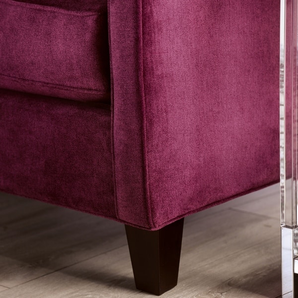 Soll Transitional Plum Chenille Upholstered Sofa by Furniture of ...
