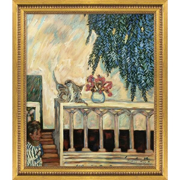 La Pastiche Cats on the Railing with Versailles Gold Queen Frame Oil ...