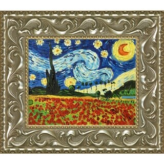 La Pastiche Starry Poppy Collage with Rococo Silver Oil Painting Wall ...
