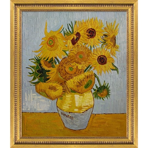 La Pastiche Sunflowers with Versailles Gold Queen Frame Oil Painting ...