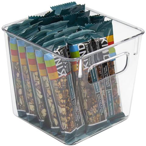 4PK Small Square Fridge Bin With Handle - Overstock - 30989330