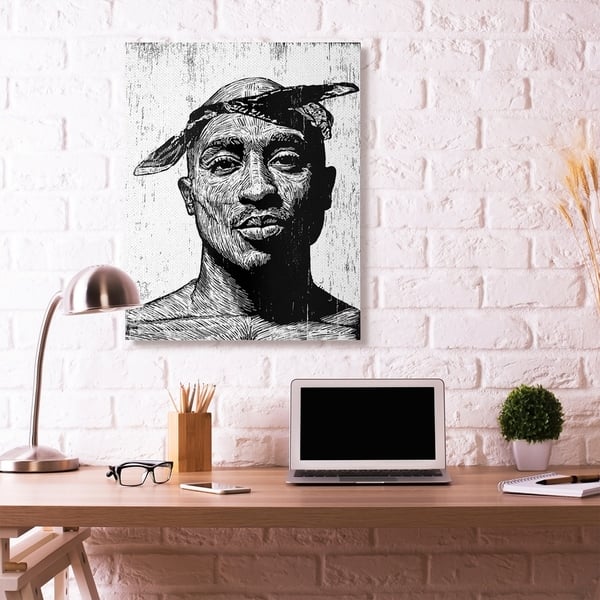 Stupell Tupac West Coast 2Pac Famous People Portrait Canvas Wall Art ...