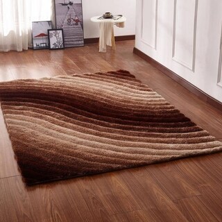Colibri Shaggy 3D Brown/Beige Area Rug 5 ft. by 7 ft. - 5' x 7' - Bed ...