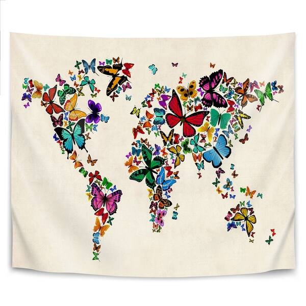 Butterflies Map Of The World - Bed Bath & Beyond - 31025057
