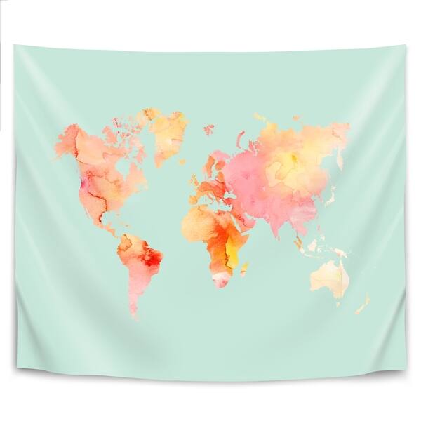 World Map Pastel Watercolor - Bed Bath & Beyond - 31026084