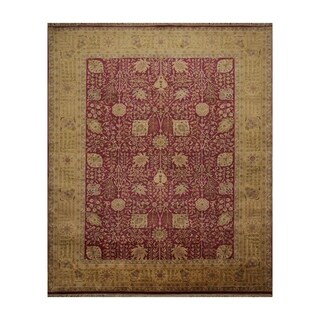 Hand Knotted Agra Plum,Light Gold Wool Persian Oriental Area Rug (9x12 ...