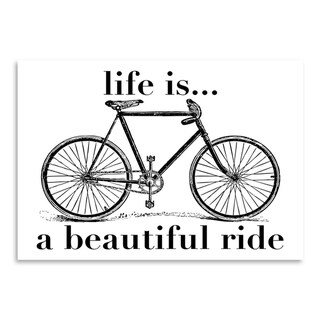 Bicycle Life Is Beautiful Ride Black Poster Art Print - Bed Bath ...