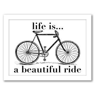 Bicycle Life Is Beautiful Ride Black - Framed Print Wall Art - Bed Bath ...