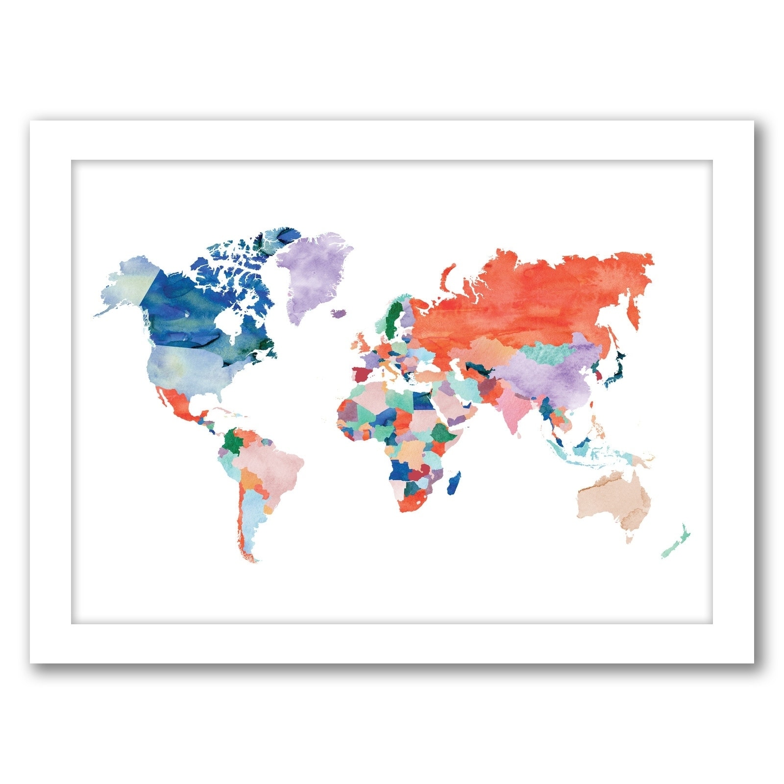 Watercolor World Map - Bed Bath & Beyond - 12182840