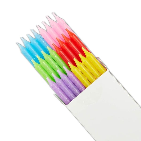 34-Piece Cake Candles Set Neon Birthday Cake Candle Number 0-9 Cupcake ...