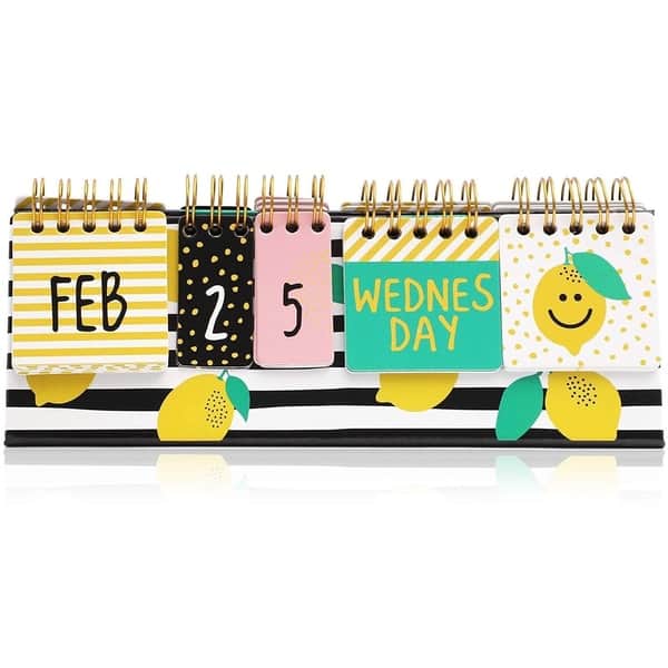 Lemon Desktop Standing Flip Calendar, Self-Standing Standup Daily ...