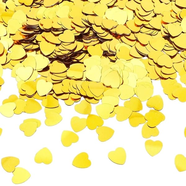 7oz Gold Heart Confetti for Table, Wedding Bridal Shower Bachelorette ...