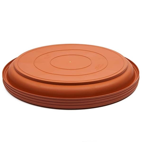 4 Pack 17.5" Plastic Terra Cotta Round Plant Saucer Drip Trays Garden ...