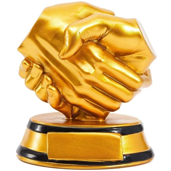 5" Gold Handshake Award Trophy Recognition Award for Friend Coworker ...